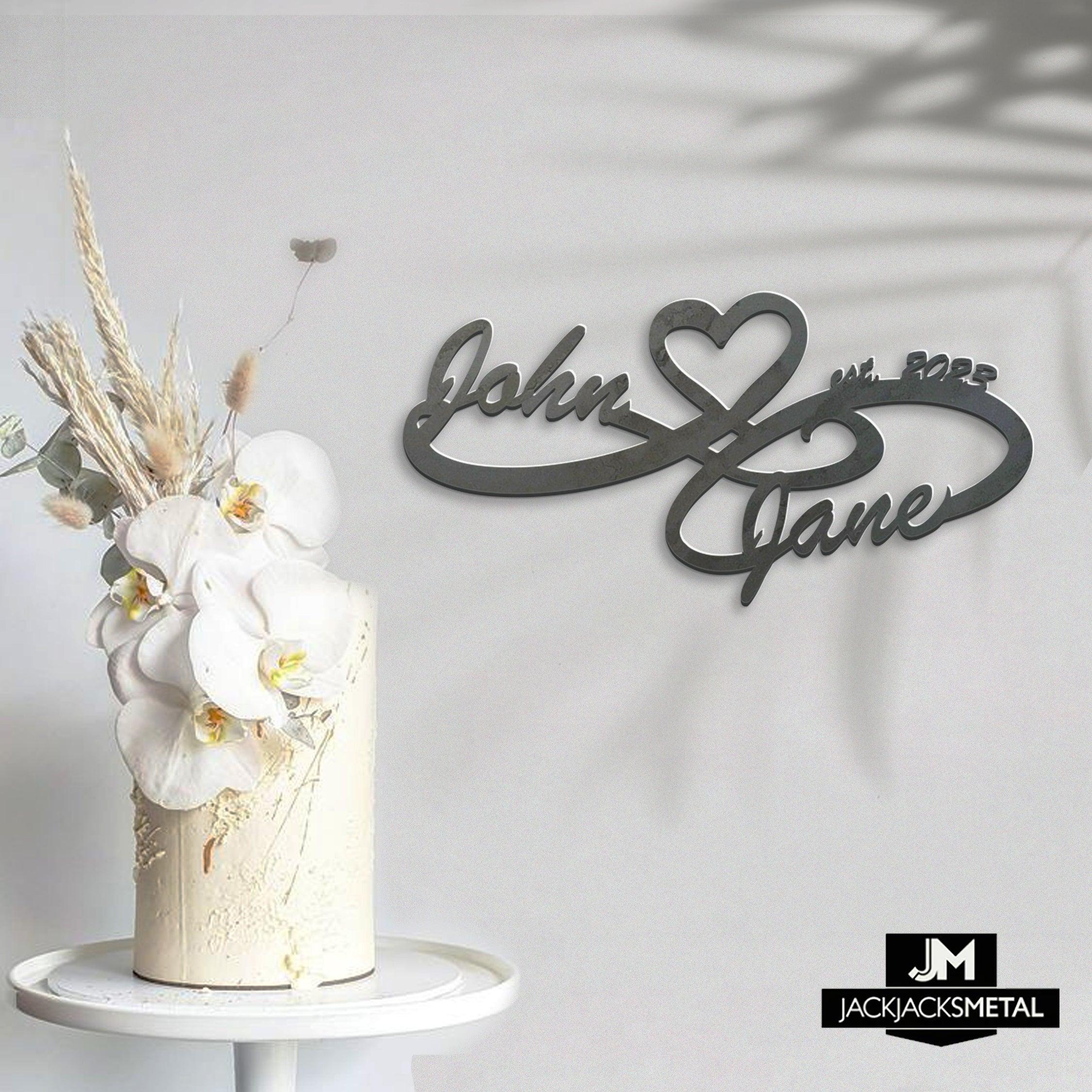 Personalized Infinity with Small Heart Sign – JackJacks Metal